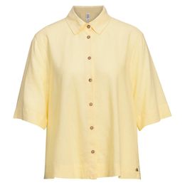 Gina Damen Leinen-Bluse mit Hemdkragen