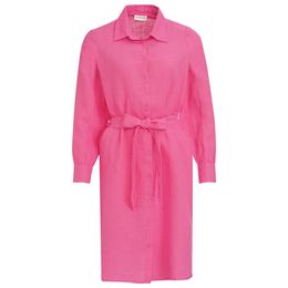 Gina Damen Leinen-Hemdkleid mit Bindeband