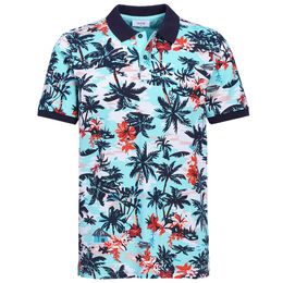 VanVaan Herren Poloshirt mit Palmen-Allover