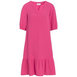 Gina Damen Musselin-Kleid in Unifarben