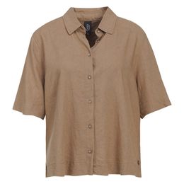 Gina Damen Leinen-Bluse mit Hemdkragen