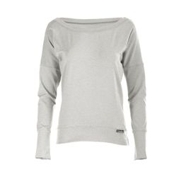 Oversize-Shirt WINSHAPE "Longsleeve WS2", Damen, Gr. XS, grau (grau melange), 48% Baumwolle, 48% Polyester, 4% Elasthan, U-Boot-Ausschnitt, Shirts