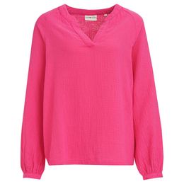 Gina Damen Musselin-Bluse in Unifarben