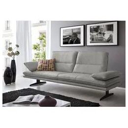 2,5-Sitzer W.Schillig "broadway, Designsofa mit tollem Sitzkomfort", grau (steel s22), B:236cm H:94cm T:96cm, Flachgewebe S22 (100% Polyester), Sofas, Sitztiefenverstellung, Kopfteil- & Seitenteilverstellung, Breite 216cm
