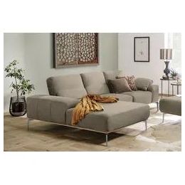 Ecksofa W.Schillig "run, Designsofa mit tollem Sitzkomfort, L-Form", beige (ecru w82), B:279cm H:88cm T:178cm, Longlife Xtra-Leder Z73: Naturwalkleder der Luxusklasse aus den erlesensten Rohh&auml;uten. Hautst&auml;rke 1, 1 &ndash; 1, 3 mm;ROHLEDER Jacquard-Flachgewebe Q2 W60 (63% Polyester, 37% Polyacryl);ROHLEDER Chenille-Flachgewebe Q2 W77 (68% Polyacryl, 32% Polyester);Stoff S37 (100% Polyester), Sofas, Eckso