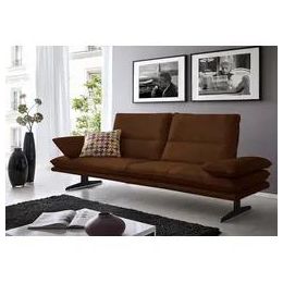 2,5-Sitzer W.Schillig "broadway, Designsofa mit tollem Sitzkomfort", braun (tabacco z69), B:236cm H:94cm T:96cm, Longlife Xtra-Leder Z69: Das feinnarbige, gedeckte Softleder Z69 besticht durch seine au&szlig;ergew&ouml;hnliche Weichheit im trendigen &raquo;Vintage-Look&laquo;, Hautst&auml;rke 0, 9 - 1, 1 mm, Sofas, Sitztiefenverstellung, Kopfteil- & Seitenteilverstellung, Breite 216cm