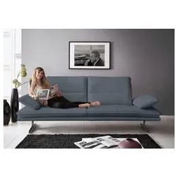 2,5-Sitzer W.Schillig "broadway Designsofa mit hohem Sitzkomfort", blau (blau z69), B:236cm H:94cm T:96cm, Longlife Xtra-Leder Z69: Das feinnarbige, gedeckte Softleder Z69 besticht durch seine au&szlig;ergew&ouml;hnliche Weichheit im trendigen &raquo;Vintage-Look&laquo;, Hautst&auml;rke 0, 9 - 1, 1 mm, Sofas, Sitztiefenverstellung, Kopfteil- & Seitenteilverstellung, Breite 236cm