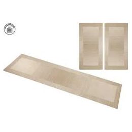Bettumrandung Theko "Gabbeh Super, Handweb, Teppich, Bord&uuml;re, reine Wolle" Gr. 14, beige, H:9mm, Obermaterial: 100% Wolle, Bettumrandungen, Bettvorleger, Schlafzimmer, L&auml;ufer-Set