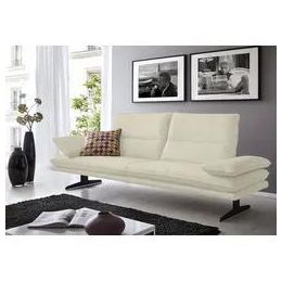 2,5-Sitzer W.Schillig "broadway, Designsofa mit tollem Sitzkomfort", beige (sahara s37), B:236cm H:94cm T:96cm, Stoff S37 (100% Polyester): Luxus-Microfaser in Lederoptik, Sofas, Sitztiefenverstellung, Kopfteil- & Seitenteilverstellung, Breite 216cm