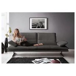 2,5-Sitzer W.Schillig "broadway, Designsofa mit tollem Sitzkomfort", grau (anthrazit s22), B:236cm H:94cm T:96cm, Flachgewebe S22 (100% Polyester), Sofas, Sitztiefenverstellung, Kopfteil- & Seitenteilverstellung, Breite 216cm