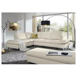 Ecksofa W.Schillig "Taoo, elegant und zeitlos, bequem, L-Form, Breite 296cm", grau (grau z73), B:296cm H:84cm T:242cm, Longlife Xtra-Leder Z73: Naturwalkleder der Luxusklasse aus den erlesensten Rohh&auml;uten. Hautst&auml;rke 1, 1 &ndash; 1, 3 mm, Sofas, Ecksofa, mit Sitziefenverstellung & Kopfteilverstellung
