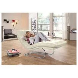 Relaxliege W.Schillig "daily dreams", beige (sahara s37), B:75cm H:91cm T:170cm, Stoff S37 (100% Polyester), Sofas, in Waffelkissen-Optik, wahlweise mit Motor, Freischwingergestell