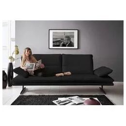 2,5-Sitzer W.Schillig "broadway, Designsofa mit tollem Sitzkomfort", schwarz (schwarz z59), B:236cm H:94cm T:96cm, Longlife Xtra-Leder Z59: Glattleder mit modischer Pr&auml;gung. Hautst&auml;rke 0, 9 - 1, 1 mm, Sofas, Sitztiefenverstellung, Kopfteil- & Seitenteilverstellung, Breite 216cm