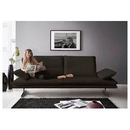 2,5-Sitzer W.Schillig "broadway Designsofa mit hohem Sitzkomfort", braun (braun z59), B:236cm H:94cm T:96cm, Longlife Xtra-Leder Z59: Glattleder mit modischer Pr&auml;gung. Hautst&auml;rke 0, 9 - 1, 1 mm, Sofas, Sitztiefenverstellung, Kopfteil- & Seitenteilverstellung, Breite 236cm