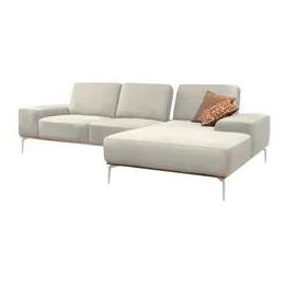 Ecksofa W.Schillig "run, Designsofa mit tollem Sitzkomfort, L-Form", wei&szlig; (cream wei&szlig; z73), B:279cm H:88cm T:178cm, Longlife Xtra-Leder Z73: Naturwalkleder der Luxusklasse aus den erlesensten Rohh&auml;uten. Hautst&auml;rke 1, 1 &ndash; 1, 3 mm;ROHLEDER Jacquard-Flachgewebe Q2 W60 (63% Polyester, 37% Polyacryl);ROHLEDER Chenille-Flachgewebe Q2 W77 (68% Polyacryl, 32% Polyester);Stoff S37 (100% Polyester), Sofas, 