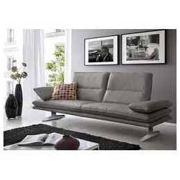 2,5-Sitzer W.Schillig "broadway Designsofa mit hohem Sitzkomfort", grau (grau s22), B:236cm H:94cm T:96cm, Flachgewebe S22 (100% Polyester), Sofas, Sitztiefenverstellung, Kopfteil- & Seitenteilverstellung, Breite 236cm