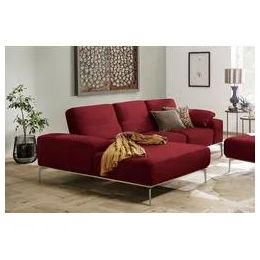 Ecksofa W.Schillig "run, Designsofa mit tollem Sitzkomfort, L-Form", rot (light brick w82), B:279cm H:88cm T:178cm, Longlife Xtra-Leder Z73: Naturwalkleder der Luxusklasse aus den erlesensten Rohh&auml;uten. Hautst&auml;rke 1, 1 &ndash; 1, 3 mm;ROHLEDER Jacquard-Flachgewebe Q2 W60 (63% Polyester, 37% Polyacryl);ROHLEDER Chenille-Flachgewebe Q2 W77 (68% Polyacryl, 32% Polyester);Stoff S37 (100% Polyester), Sofas, 