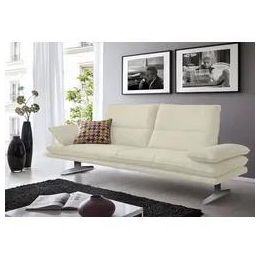 2,5-Sitzer W.Schillig "broadway Designsofa mit hohem Sitzkomfort", beige (sahara s37), B:236cm H:94cm T:96cm, Stoff S37 (100% Polyester): Luxus-Microfaser in Lederoptik, Sofas, Sitztiefenverstellung, Kopfteil- & Seitenteilverstellung, Breite 236cm