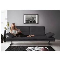 2,5-Sitzer W.Schillig "broadway Designsofa mit hohem Sitzkomfort", grau (anthrazit s37), B:236cm H:94cm T:96cm, Stoff S37 (100% Polyester): Luxus-Microfaser in Lederoptik, Sofas, Sitztiefenverstellung, Kopfteil- & Seitenteilverstellung, Breite 236cm