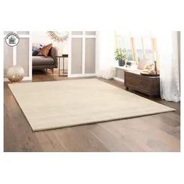 Wollteppich Theko "Janne, Berber Teppich, Wolle, meliert, handgearbeitet" Gr. 5, beige (natur), B:200cm H:20mm L:200cm, Wolle, Teppiche, handgetuftet, Wohnzimmer, Schlafzimmer, Esszimmer