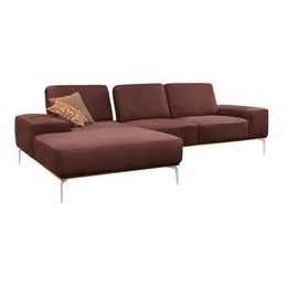 Ecksofa W.Schillig "run, Designsofa mit tollem Sitzkomfort, L-Form", rot (rosso marone z73), B:279cm H:88cm T:178cm, Longlife Xtra-Leder Z73: Naturwalkleder der Luxusklasse aus den erlesensten Rohh&auml;uten. Hautst&auml;rke 1, 1 &ndash; 1, 3 mm;ROHLEDER Jacquard-Flachgewebe Q2 W60 (63% Polyester, 37% Polyacryl);ROHLEDER Chenille-Flachgewebe Q2 W77 (68% Polyacryl, 32% Polyester);Stoff S37 (100% Polyester), Sofas,