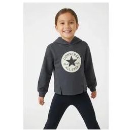 Kapuzensweatshirt Converse "CNVG FRENCH TERRY BOXY HOODIE", M&auml;dchen, Gr. 122 (S), schwarz matter, Obermaterial: 60% Baumwolle, 40% Polyester, Sweatshirts, f&uuml;r Kinder und Jugendliche, sportlicher Stil