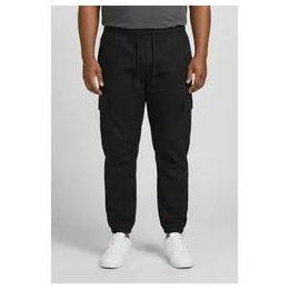 Jack & Jones PlusSize Cargohose "JPSTKANE DYLAN CUFFED CARGO RET PLS", Herren, Gr. 46 (6XL), L&auml;nge 30, schwarz, Web, Obermaterial: 98% Baumwolle, 2% Elasthan, JACK & JONES PLUSSIZE, unifarben, relaxed fit lang, Hosen Cargohose, Baumwollmischung, relaxed fit