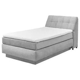 Boxspringbett "Fairfield", grau (hellgrau), B:126cm L:242cm, 92% Polyester, 8% Nylon, SET ONE BY Musterring, Komplettbetten, Boxspringbett, mit Bettkasten, Kopfteil in Kassettenoptik, Breite 120 oder 140 cm