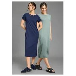 Shirtkleid Flashlights, Damen, Gr. 52/54, N-Gr, blau, gr&uuml;n, Single Jersey, Obermaterial: 50% Baumwolle, 50% Modal, unifarben, bequem wadenlang, Rundhals, Kleider Shirtkleid, aus Single Jersey, bequeme Passform, mit Seitenschlitzen, wadenlang