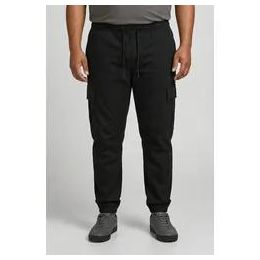 Jack & Jones PlusSize Cargohose "JPSTKANE DYLAN CUFFED CARGO RET PLS", Herren, Gr. 44 (5XL), L&auml;nge 34, schwarz, Web, Obermaterial: 98% Baumwolle, 2% Elasthan, JACK & JONES PLUSSIZE, unifarben, relaxed fit lang, Hosen Cargohose, Baumwollmischung, relaxed fit