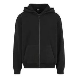 Sweatjacke Urban Classics "Urban Classics Vintage Heavy Zip Hoodie", Herren, Gr. 4XL, schwarz, 70% Baumwolle, 30% Polyester, unifarben, Sweatjacken Sweatjacke