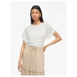 Kurzarmshirt Vila "VIJOSA S/S TOP - NOOS", Damen, Gr. 34, snow wei&szlig;, Jersey, Obermaterial: 100% Polyester, unifarben, normal normal, Rundhals, Shirts