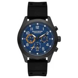 Chronograph Skechers "Roscoe", schwarz, blau, Armbanduhren, Herren, Chronograph, Quarzuhr, Armbanduhr, Herrenuhr, Silikonarmband, analog, Tag