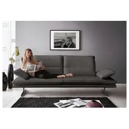 2,5-Sitzer W.Schillig "broadway Designsofa mit hohem Sitzkomfort", grau (anthrazit s22), B:236cm H:94cm T:96cm, Flachgewebe S22 (100% Polyester), Sofas, Sitztiefenverstellung, Kopfteil- & Seitenteilverstellung, Breite 236cm