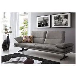 2,5-Sitzer W.Schillig "broadway, Designsofa mit tollem Sitzkomfort", grau (grau s22), B:236cm H:94cm T:96cm, Flachgewebe S22 (100% Polyester), Sofas, Sitztiefenverstellung, Kopfteil- & Seitenteilverstellung, Breite 216cm