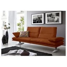 2,5-Sitzer W.Schillig "broadway Designsofa mit hohem Sitzkomfort", braun (cognac z69), B:236cm H:94cm T:96cm, Longlife Xtra-Leder Z69: Das feinnarbige, gedeckte Softleder Z69 besticht durch seine au&szlig;ergew&ouml;hnliche Weichheit im trendigen &raquo;Vintage-Look&laquo;, Hautst&auml;rke 0, 9 - 1, 1 mm, Sofas, Sitztiefenverstellung, Kopfteil- & Seitenteilverstellung, Breite 236cm