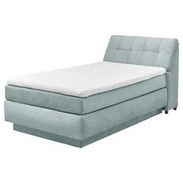 Boxspringbett "Fairfield", blau (hellblau), B:126cm L:242cm, 92% Polyester, 8% Nylon, SET ONE BY Musterring, Komplettbetten, Boxspringbett, mit Bettkasten, Kopfteil in Kassettenoptik, Breite 120 oder 140 cm, Topseller