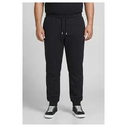 Jack & Jones PlusSize Sweathose "JPSTGORDON COLLEGE SWEAT PANTS PLS", Damen, Gr. 46 (6XL), N-Gr, schwarz, angeraute Sweatware, Obermaterial: 80% Baumwolle, 20% Polyester, JACK & JONES PLUSSIZE, unifarben, relaxed fit kn&ouml;chellang, Hosen Sweathose