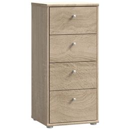 Kommode, Sonoma Eiche, Kunststoff, 4 Schublade(n) Schubladen, 38.6x85.5x34.8 cm, Typenauswahl, Beim&ouml;bel erh&auml;ltlich, stehend, Wohnzimmer, Kommoden & Sideboards, Kommoden