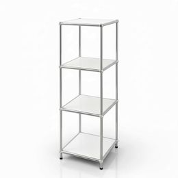Floordirekt Regal Concept Epure Mk-005, Wei&szlig;, Metall, 30x89x30 cm, stehend, Wohnzimmer, Regale, B&uuml;cherregale