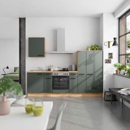 Nobilia K&uuml;chenblock Easytouch m. Ger&auml;ten Dunkelgr&uuml;n
