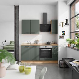 Nobilia K&uuml;chenblock Easytouch High m. Ger&auml;ten Dunkelgr&uuml;n