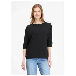 Langarmshirt Ragwear "SHIMONA", Damen, Gr. XL (42), schwarz, Jersey, Obermaterial: 50% Baumwolle, 50% Polyester, unifarben, regular fit normal, Rundhals, Shirts Langarmshirt