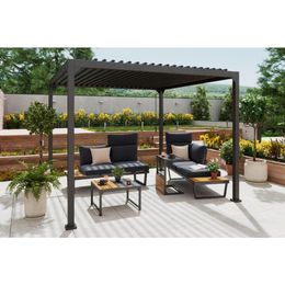Ambia Garden Pavillon, Metall, quadratisch, 300x227x300 cm, Sonnen- & Sichtschutz, Pavillons & Pergolas, Pavillons