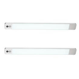 Hanseatic LED Unterbauleuchte "LUBLUGHK223", aluminiumfarben, 1, H: 1cm, 2 Stk., Leuchten, 2er-Set, 40 cm, 350 lm, Akkubetrieb, Bewegungsmelder, dimmbar, 4000 K