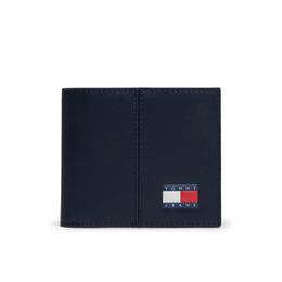 Geldb&ouml;rse Tommy Jeans "TJM HERITAGE CC WALLET", Herren, nachtblau, Leder, Lederimitat, Textil, unifarben mit Farbeinsatz, Basic, Kleinlederwaren, Geldbeutel, Portemonnaie, Money Pocket mit Logoemblem