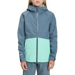 Outdoorjacke McKINLEY "M&Auml;.-FUNKTIONS-JACKE ALLALIN LT G", Jungen, Gr. 116, blau petrol, mint, Web, Obermaterial: 100% Polyester, kontrastfarbene Details, unifarben mit Farbeinsatz, Basic h&uuml;ftbedeckend, abgesteppte Kante kontrastfarben,mit verstellbarem Klettverschluss, Jacken Outdoorjacke, Kontrasteinsatz im Colorblocking-Look, verstellbarer Riegel am Arm