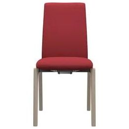 Polsterstuhl stressless "Laurel", rot (berry rot dinamica, eiche gekalkt), B:57cm H:92cm T:59cm, Microfaser DINAMICA (88% Polyester, 12% Polyurethan), St&uuml;hle, Polsterstuhl, Low Back, Gr&ouml;&szlig;e M, mit abgerundeten Beinen in Eiche gekalkt
