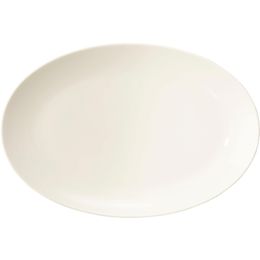 Servierplatte Seltmann Weiden "Savona", wei&szlig; (creme), B:21,1cm H:2,9cm L:31,3cm, Porzellan, Servierplatten, Servierplatte, Platte oval