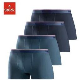 Boxer Bench. "Boxershorts f&uuml;r Herren", Damen, Gr. XXL, 4 Stk., blau (navy, blau), Jersey, Obermaterial: 95% Baumwolle, 5% Elasthan, unifarben, k&ouml;rpernah, Unterhosen, Unterhosen aus Baumwoll-Mix